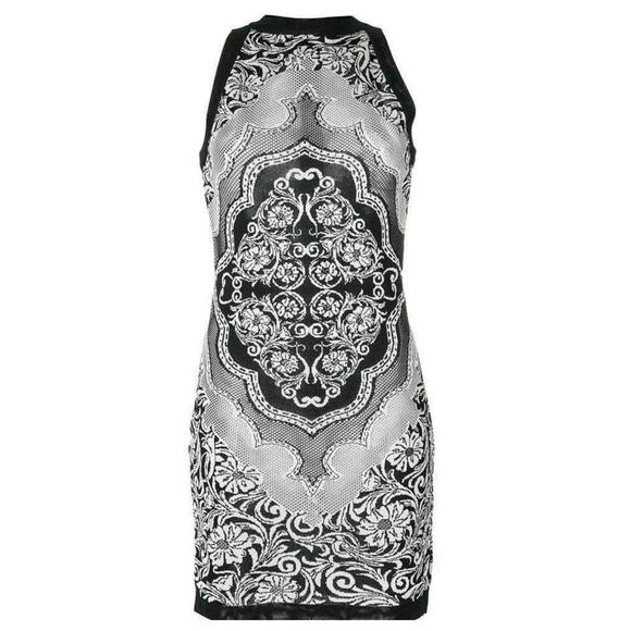 Balmain | Dresses | Balmain Jacquard Lace Print Mini Dress Fr 38 | Poshmark